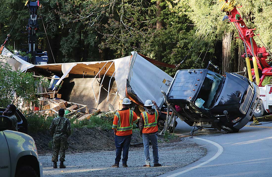 PHOTOS: Big rig flips over on Highway 152 | Gilroy Dispatch | Gilroy ...